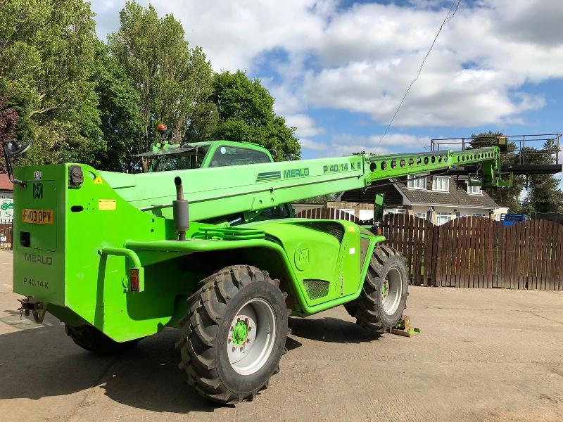 MERLO P40. 14-K TELEHANDLER C/W JOYSTICK CONTROL OPERATED MAN BASKET ...