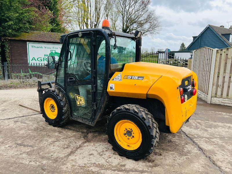 JCB 515-40 4WD TELEHANDLER *ROAD REGISTERED* C/W PALLET TINES *VIDEO*
