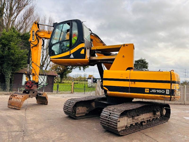 JCB JS160LC HIGH RISE CABIN SCRAP HANDLER C/W ROTATING SELECTOR GRAB ...