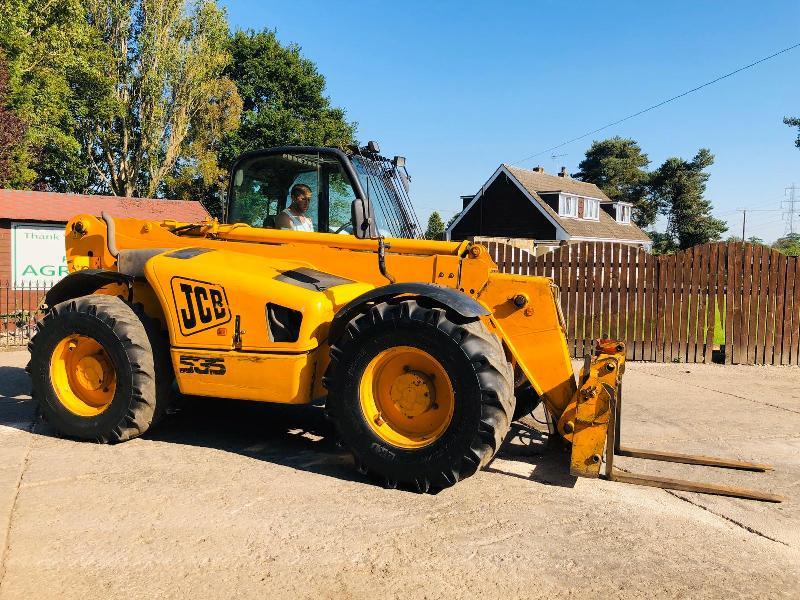 JCB 535-95 TELEHANDLER * AG-SPEC * C/W PICK UP HITCH & JOYSTICK CONTROL
