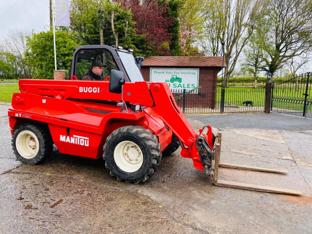 MANITOU BT420 BUGGIE-SCOPIC TELEHANDLER *ONLY 4864 HOURS* C/W PALLET TINES
