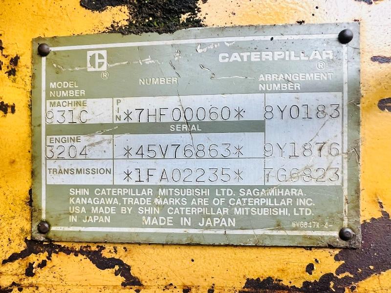 CATERPILLAR 931C DROTT C/W THREE IN ONE BUCKET *VIDEO*