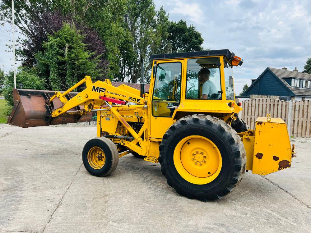 MASSEY FERGUSON 50E TRACTOR C/W FRONT LOADER , BUCKET & REAR WEIGHT BLOCK