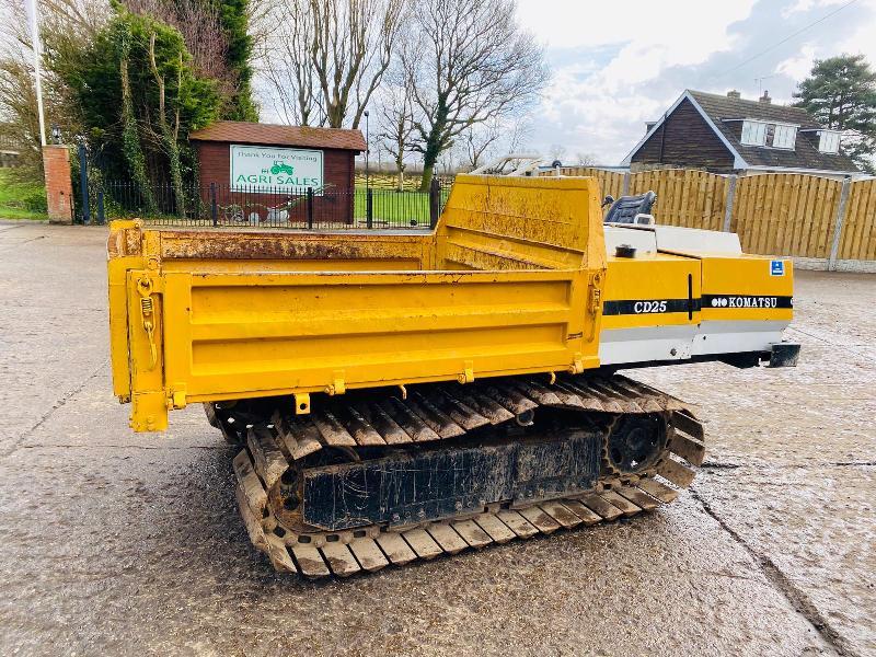 KOMATSU CD25 TRACKED DUMPER C/W HYDRAULIC STRAIGHT TIP