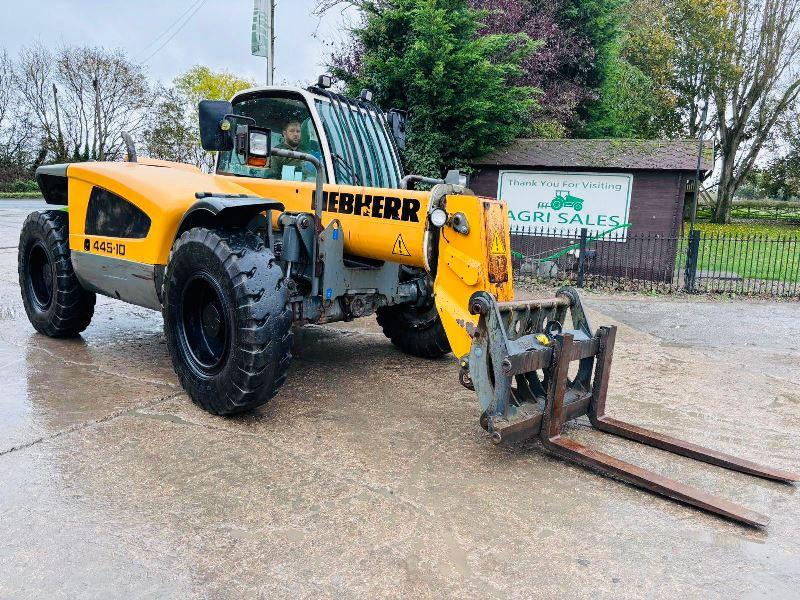 LIEBHERR 445-10 4WD TELEHANDLER *10 METER* C/W PALLET TINES *VIDEO*
