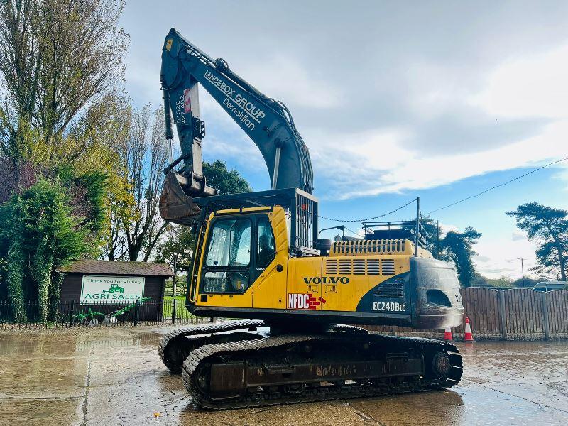 VOLVO EC240 TRACKED EXCAVATOR C/W DEMOLITION CAGE