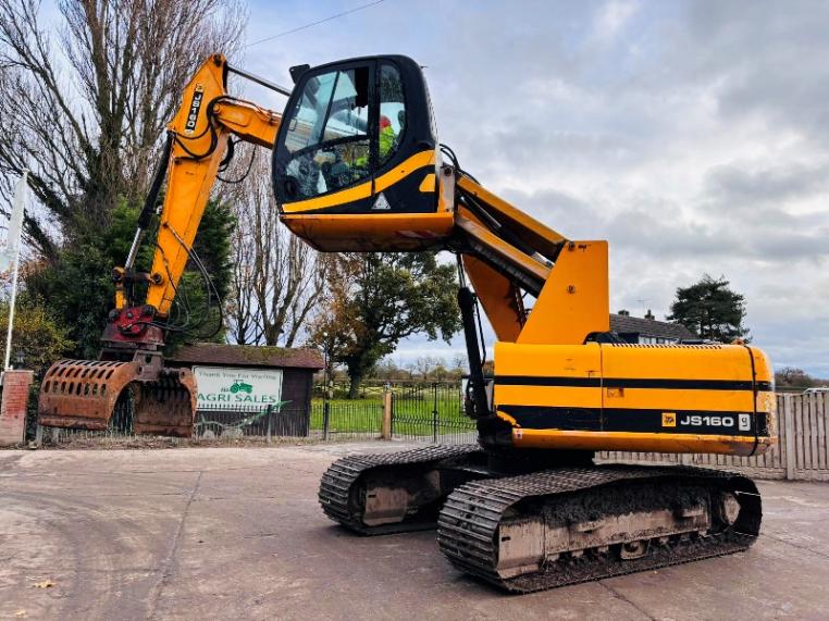 JCB JS160LC HIGH RISE CABIN SCRAP HANDLER C/W ROTATING SELECTOR GRAB ...