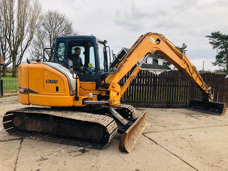 CASE CX80 TRACKED EXCAVATOR * YEAR 2007 * PLEASE SEE VIDEO