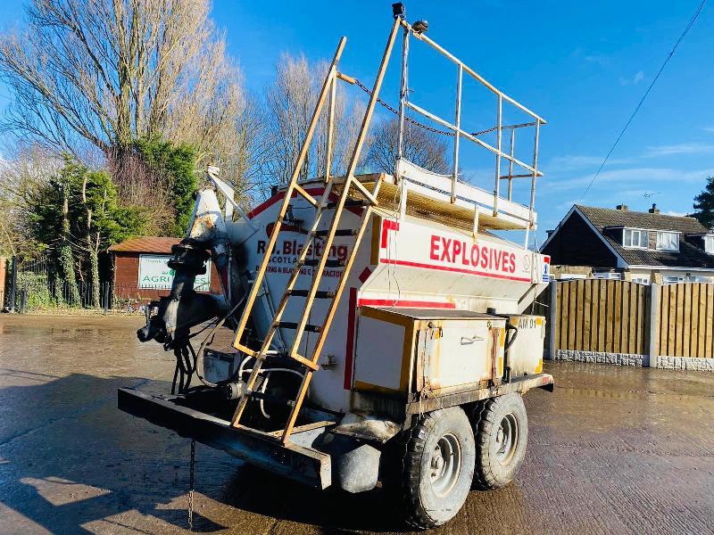 TOWABLE BLASTMASTER 2000 TWIN AXLE ANFO MIXER +VAT