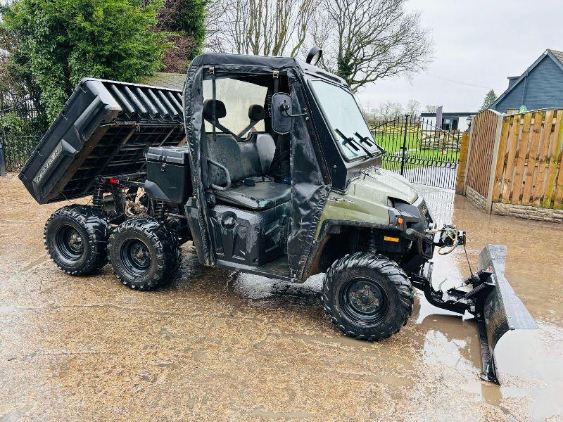 POLARIS RANGER 6WD UTV *YEAR 2012* C/W WINCH & SNOW PLOW *VIDEO*