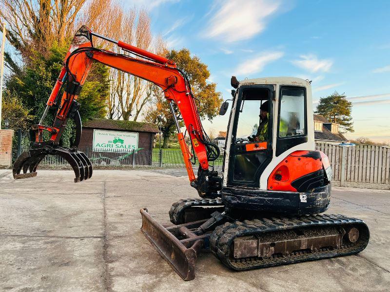 KUBOTA U50-3A EXCAVATOR C/W GRAPPLE GRAB *VIDEO*