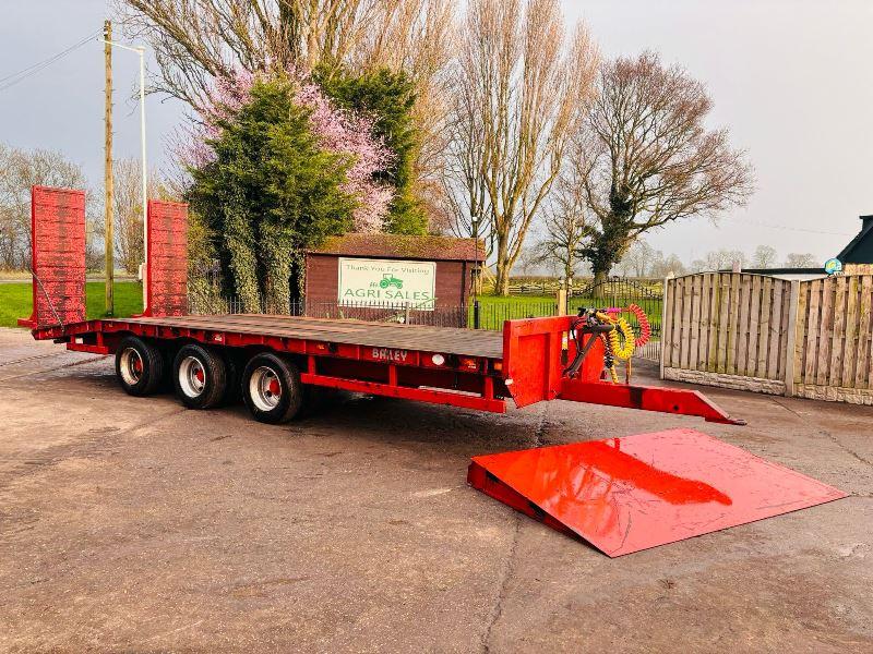 BAILEY TRI-AXLE 20 TON DRAG TRAILER *YEAR 2012* C/W SPRUNG RAMPS