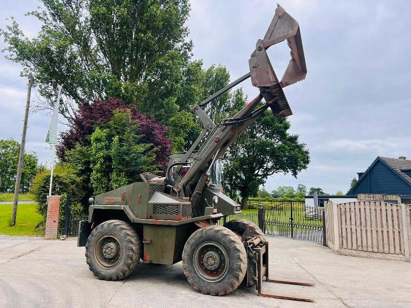 MUIR HILL A5000 4WD LOADING SHOVEL *EX MOD* C/W BUCKET AND TINES *VIDEO*