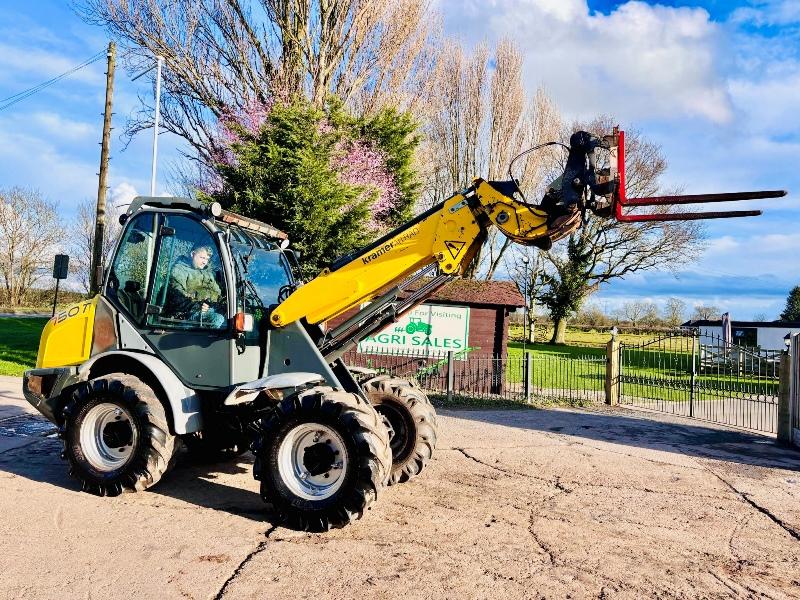 KRAMER 750T 4WD TELEHANDLER *YEAR 2010* C/W PALLET TINE *VIDEO*