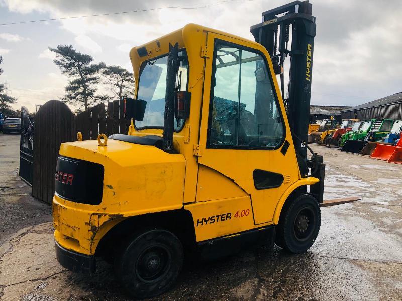 HYSTER 4.00 TON FORKLIFT C/W FULLY GLAZED CABIN * CHOICE OF TWO