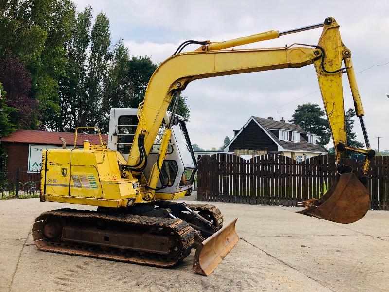 SUMITOMO SH60 TRACKED EXCAVATOR C/W BLOCK PAD TRACKS & BLADE