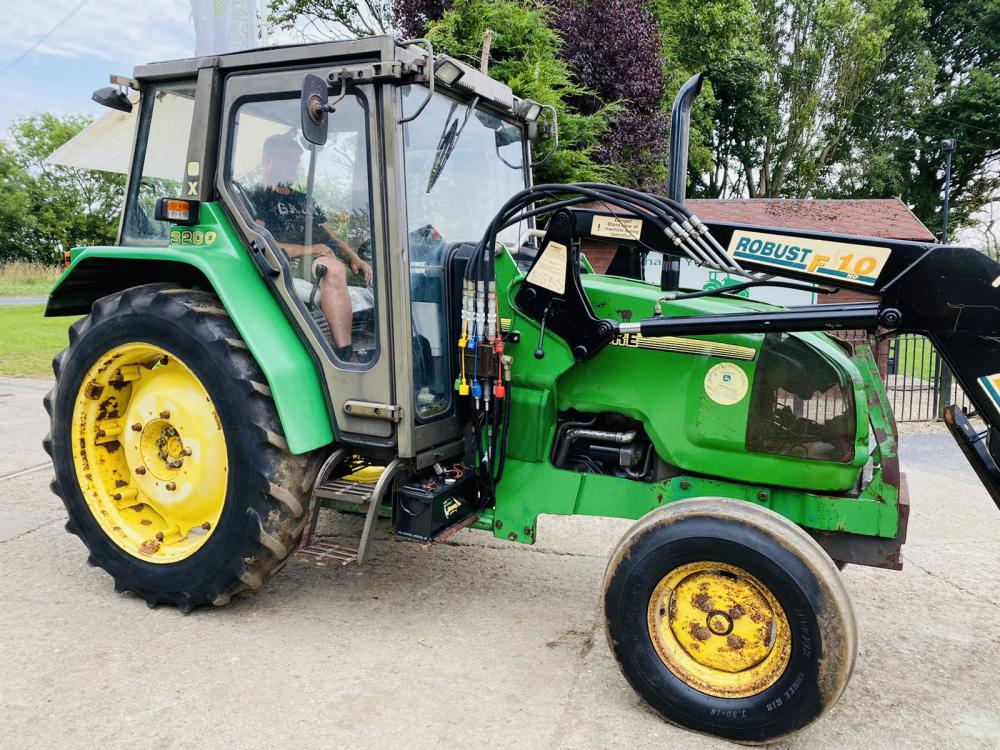 JOHN DEERE 3200 TRACTOR C/W ROBUST F10 FRONT LOADER , BUCKET & MUCK FORK