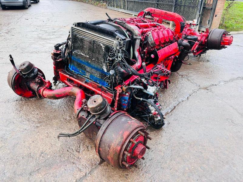 IVECO V8 TURBO ENGINE C/W GEAR BOX, PUMP & 10 STUD AXLES *VIDEO*