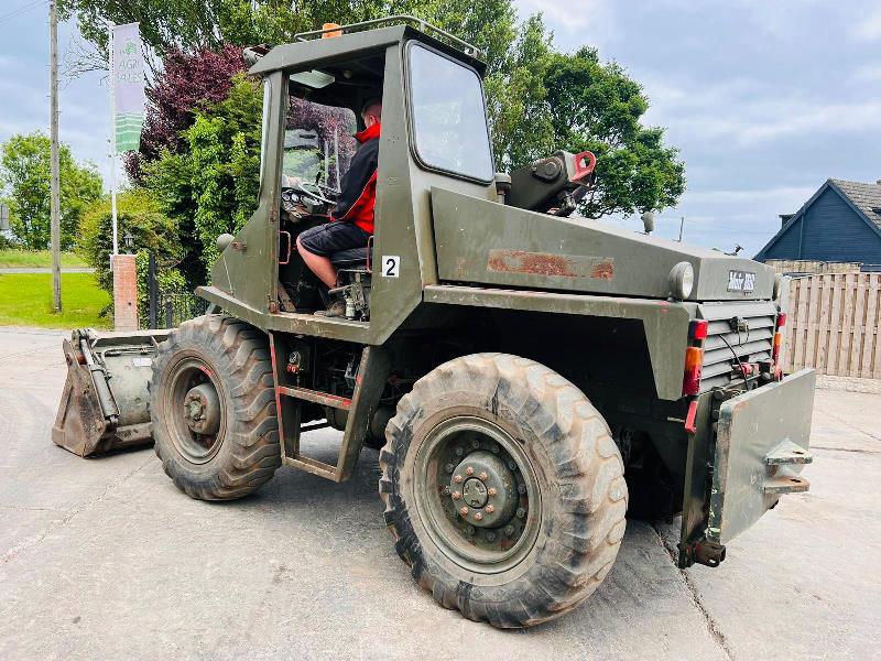 MUIR HILL A5000 4WD LOADING SHOVEL *EX MOD* C/W BUCKET AND TINES *VIDEO*