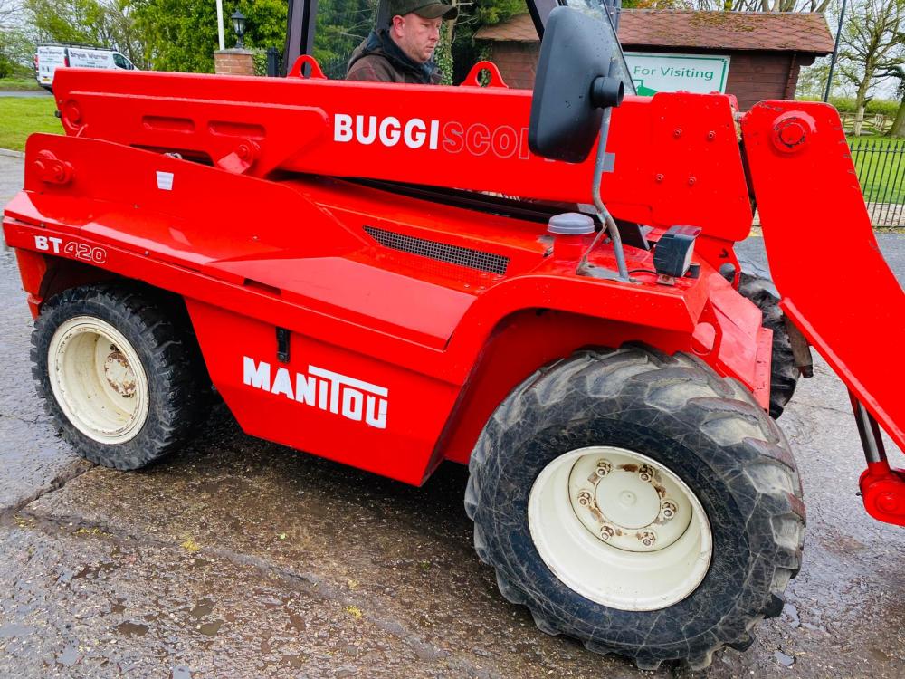 MANITOU BT420 BUGGIE-SCOPIC TELEHANDLER *ONLY 4864 HOURS* C/W PALLET TINES