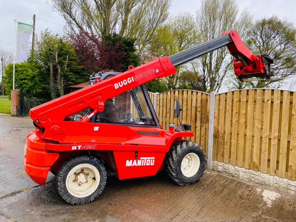 MANITOU BT420 BUGGIE-SCOPIC TELEHANDLER *ONLY 4864 HOURS* C/W PALLET TINES