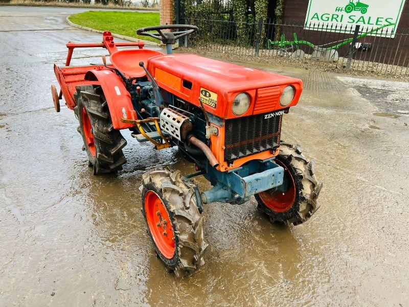 KUBOTA B6000 4WD COMPACT TRACTOR C/W ROTAVATOR *VIDEO*