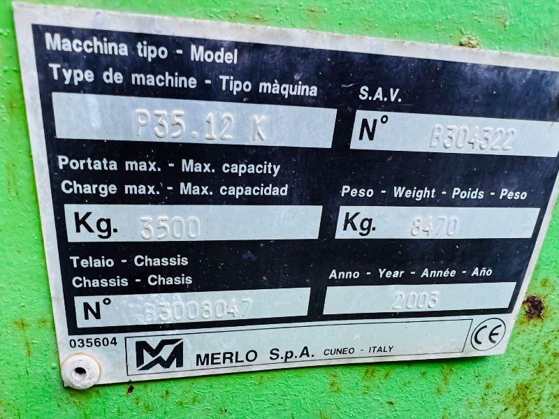 MERLO P35.12K 4WD TELEHANDLER C/W BUCKET & PALLET TINES *VIDEO*