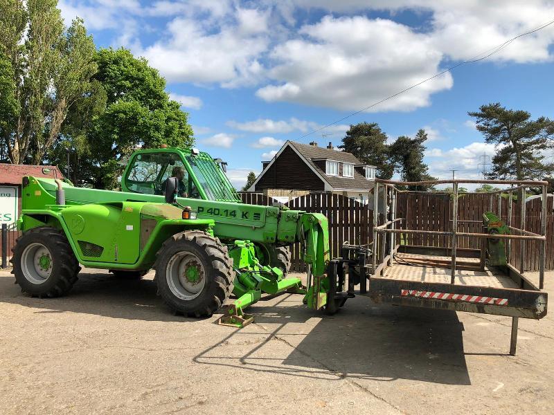 MERLO P40. 14-K TELEHANDLER C/W JOYSTICK CONTROL OPERATED MAN BASKET ...