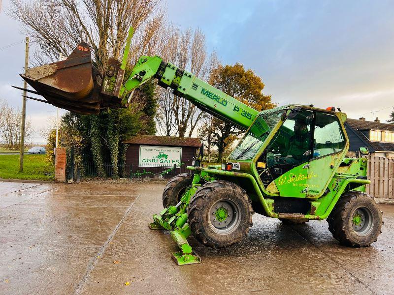 MERLO P35.12K 4WD TELEHANDLER C/W BUCKET & PALLET TINES *VIDEO*