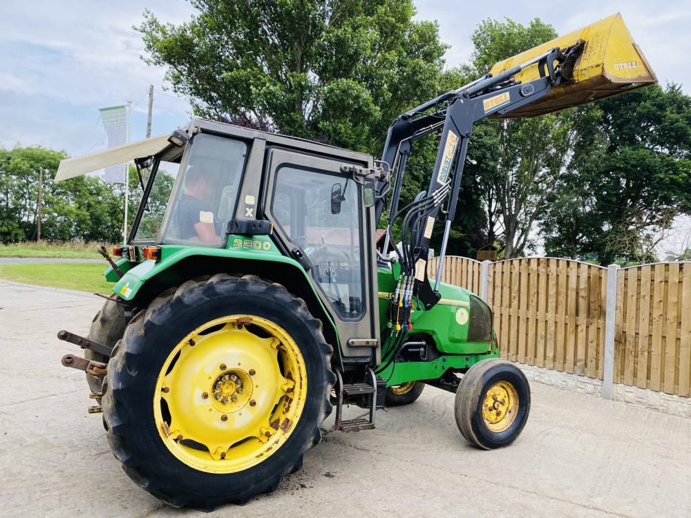 JOHN DEERE 3200 TRACTOR C/W ROBUST F10 FRONT LOADER , BUCKET & MUCK FORK