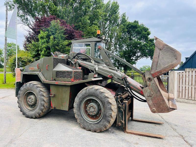 MUIR HILL A5000 4WD LOADING SHOVEL *EX MOD* C/W BUCKET AND TINES *VIDEO*