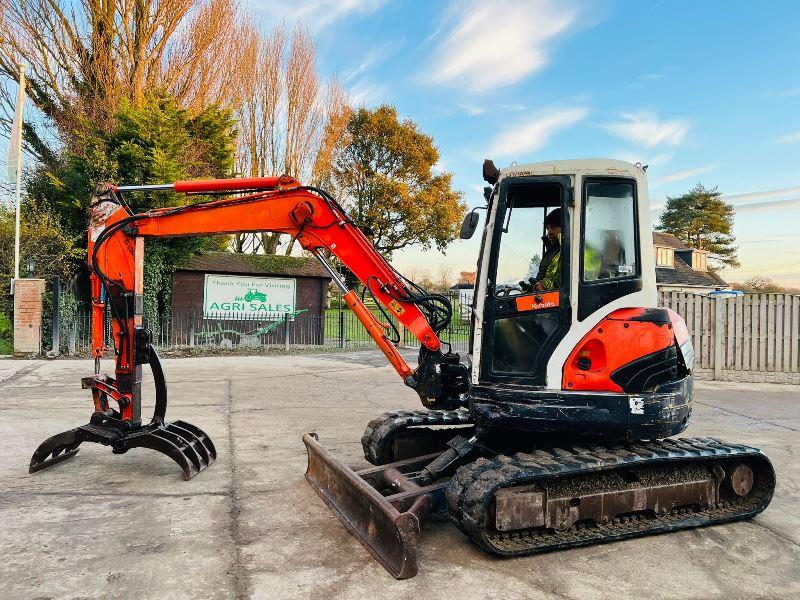 KUBOTA U50-3A EXCAVATOR C/W GRAPPLE GRAB *VIDEO*