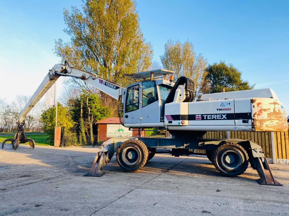 TEREX TM350 SCRAP HANDLER *YEAR 2008, 12977 HOURS* C/W ROTATING GRAB ...